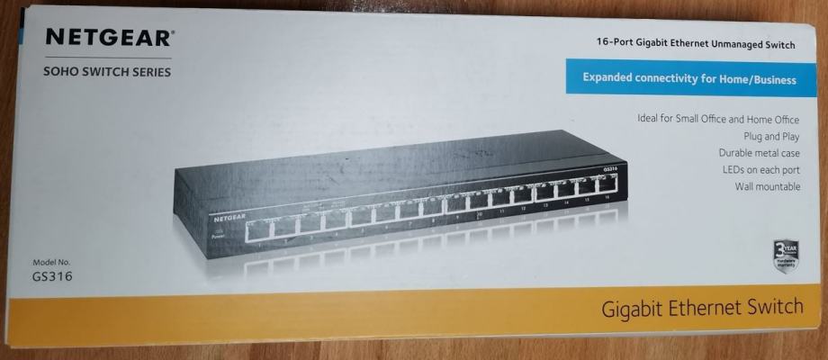 Mrežno stikalo switch Netgear model GS316 16 port gigabit switch