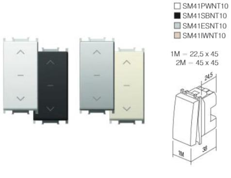 TEM ČATEŽ MODUL tipkalo, za žaluzije, 1-0-2, 16A, 250V, 1M, bež - SM41