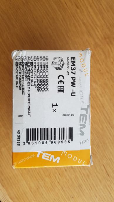 TEM termostat EM37 PW-U bel, nerabljen