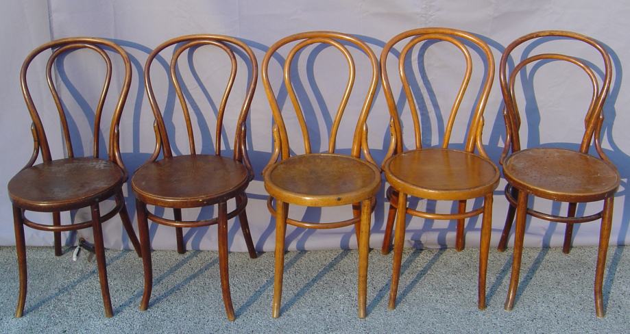 5x ORIGINAL THONET STOLI, STARINSKI MASIVEN BUKOV RETRO STOL TONET