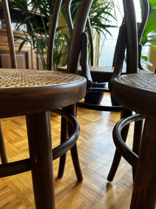 4x Thonet stol, vintage retro chair stol ratan, komplet 390