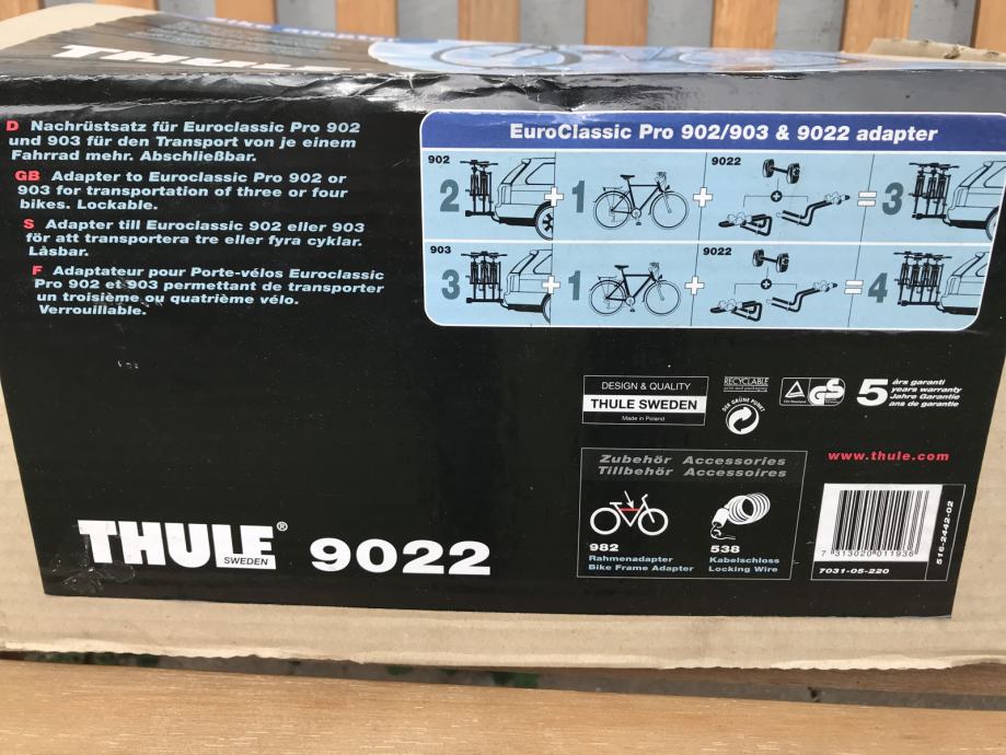 Thule Bike Adapter 9022 za Thule Euroclassic 902/03 prtljažnik