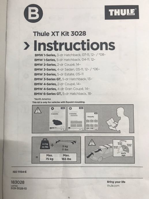 Thule kit 3028 BMW 1, 2, 3, 4, 5 fixpoint