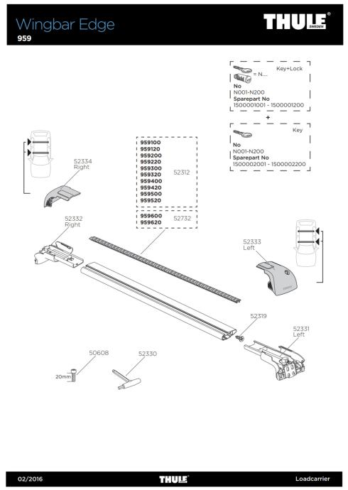 Thule Wingbar Edge 9592 strešni nosilci +Thule 3028 pritrdilni kit BMW