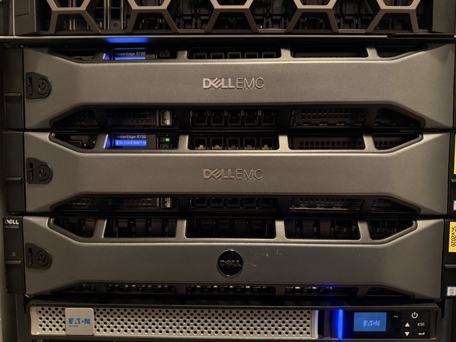2 x Dell PowerEdge R730, 1 x Dell SCv2020
