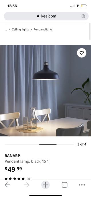 Ikea Ranarp stropna svetilka