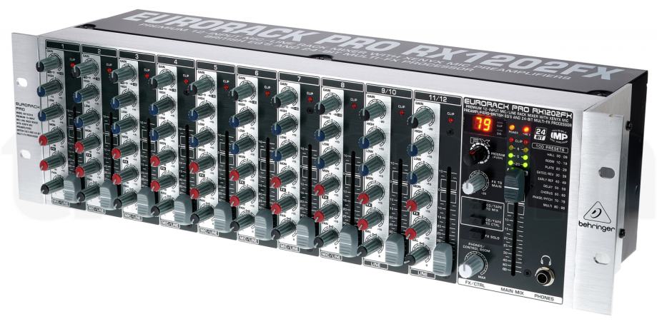 Behringer RX1202FX V2 - 12 kanalni RACK MIKSER z efekti (kot nov!)