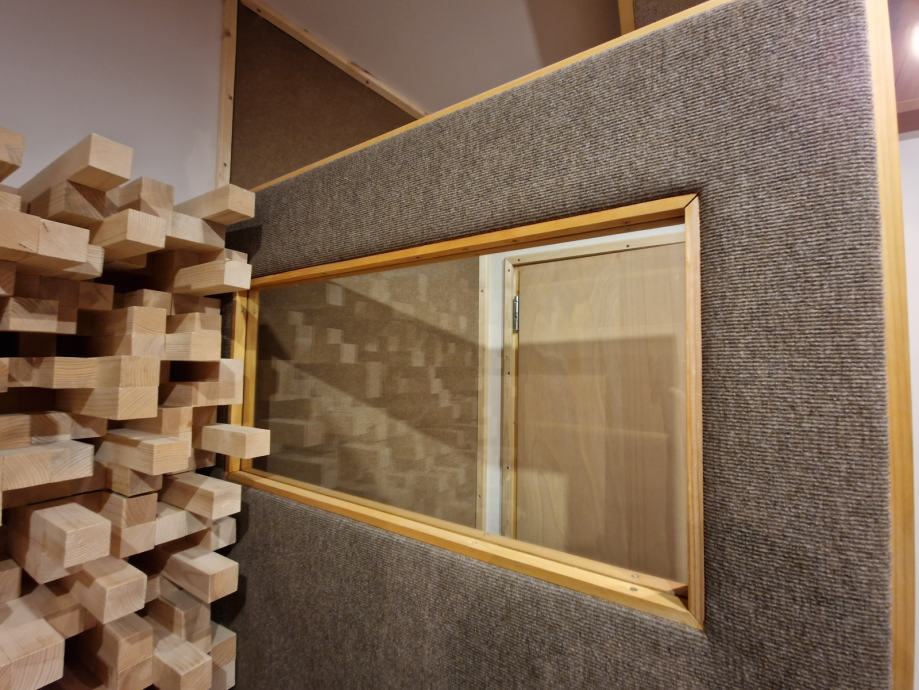 Studijski akustični pano/panel samojstoječ s steklom, 2 kosa