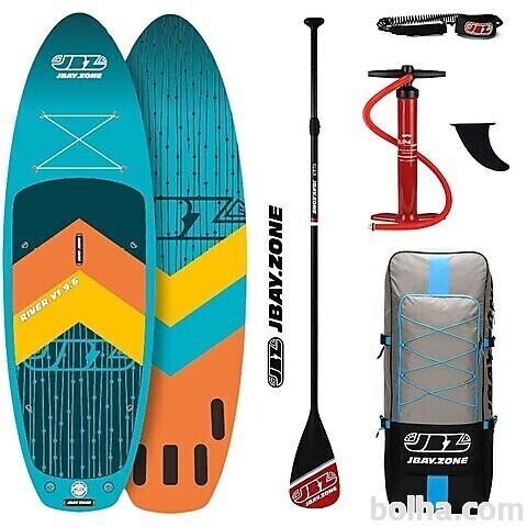 JBay.Zone SUP komplet 9.6 Y1 River Turquoise + veslo + tlačilka