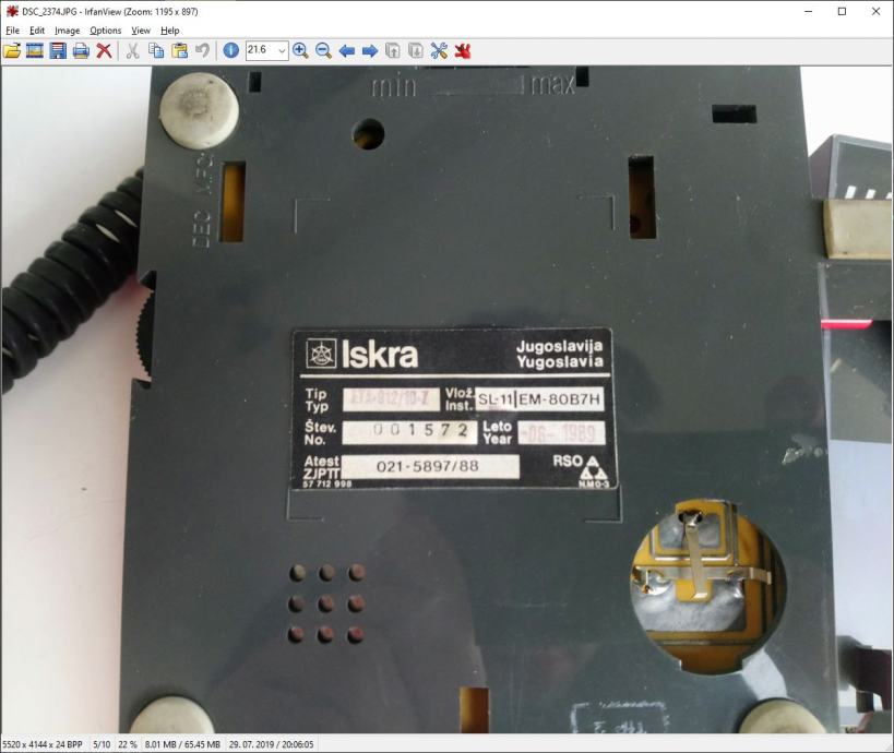 Iskra vintage stacionarni telefon ETA 900