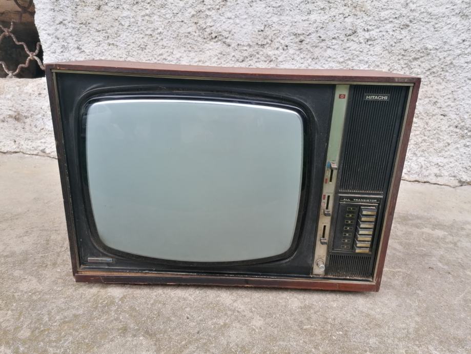 Retro vintage stari tv televizija televizor Hitachi