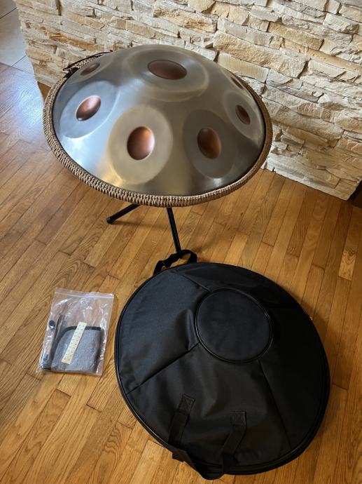 Handpan space drum boben tolkala 10 not 440Hz D-Minor+ torba+stojalo