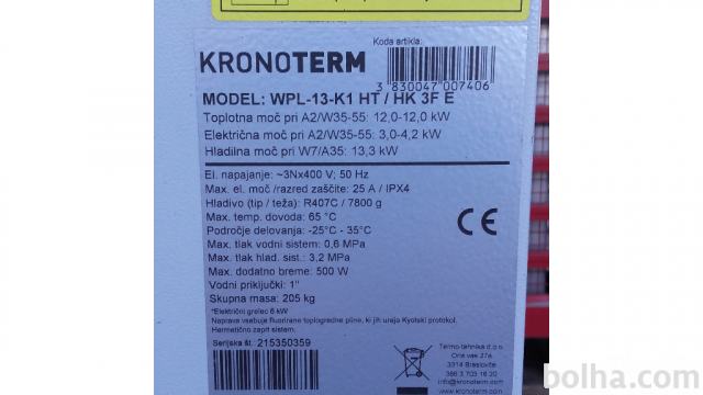 Kronoterm, WPL-13-K1 HT/HK3FE