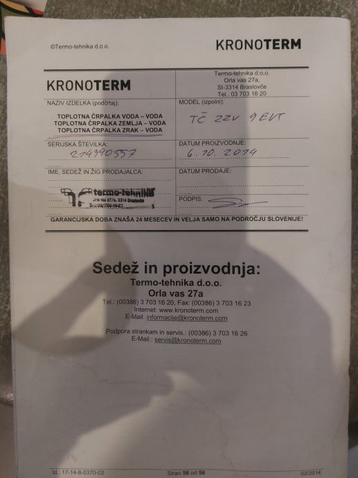 Toplotna črpalka KRONOTERM