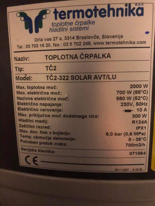 Toplotna črpalka TČ2-AVT Termotehnika