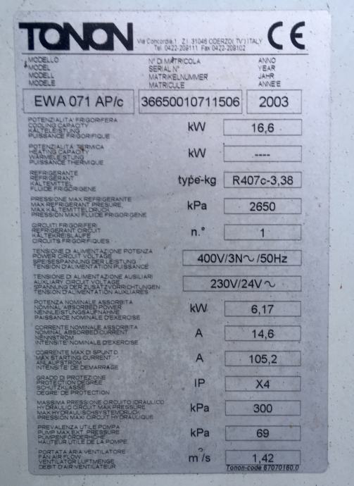 Toplotna črpalka - TONON FORTY EWA 071 - 16.6 kW