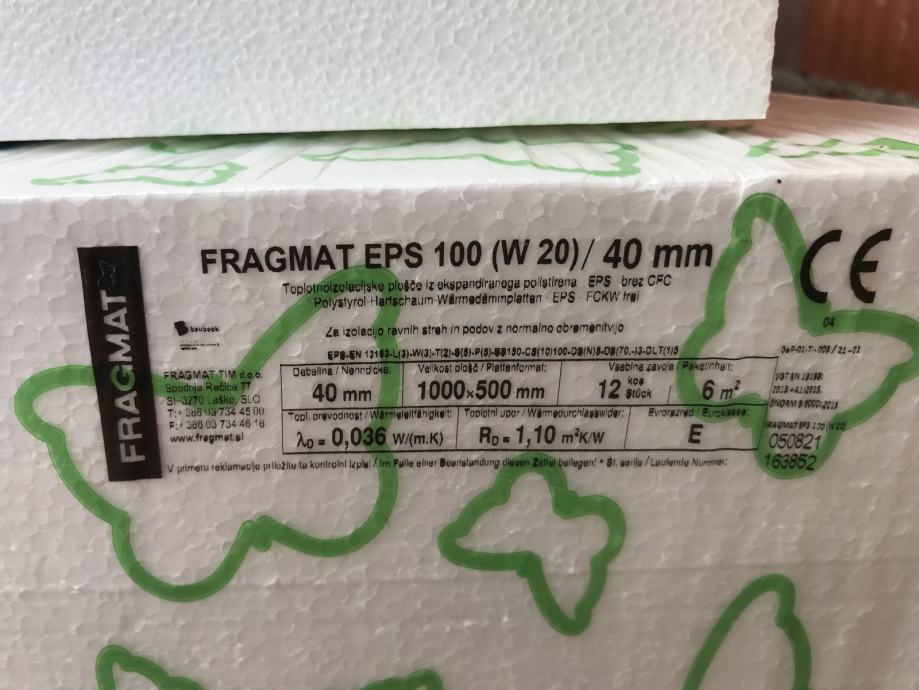 Stiropor Fragmat EPS 100 4cm 75 kvadratov