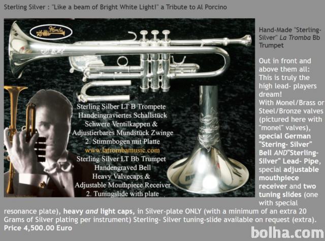 Trumpet Bb La Tromba Hand-Made Beryllium bell