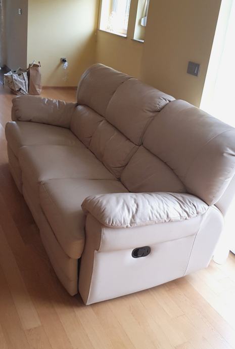 Trosed + Dvosed SIMPO STELA pravo usnje, 210 cm + 160 cm