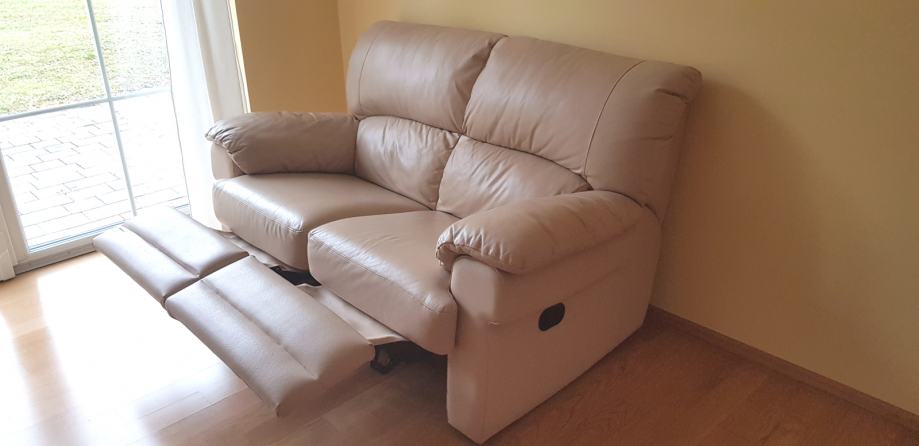 Trosed + Dvosed SIMPO STELA pravo usnje, 210 cm + 160 cm