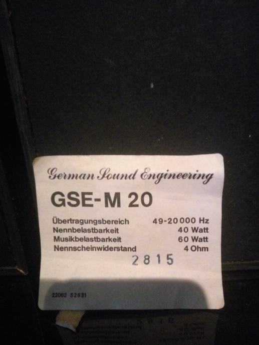 German sound engineering GSE-M 20