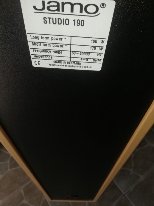 JAMO STUDIO 190, trosistemski zvočniki, 100/170W