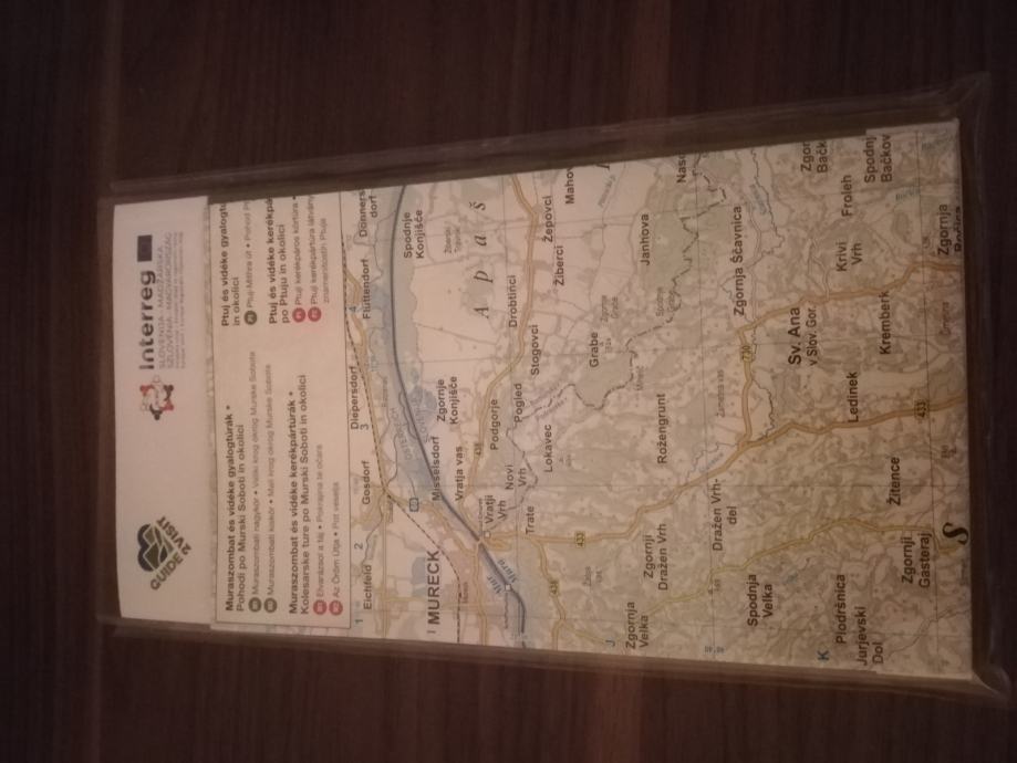 Turisticna karta Prekmurje in Madzarska
