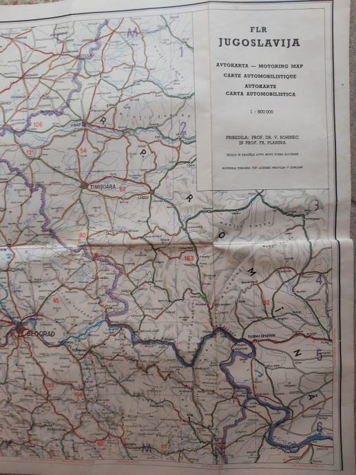 ZEMLJEVID AVTO KARTA JUGOSLAVIJE TAM , TOVARNA AVTOMOBILOV MARIBOR
