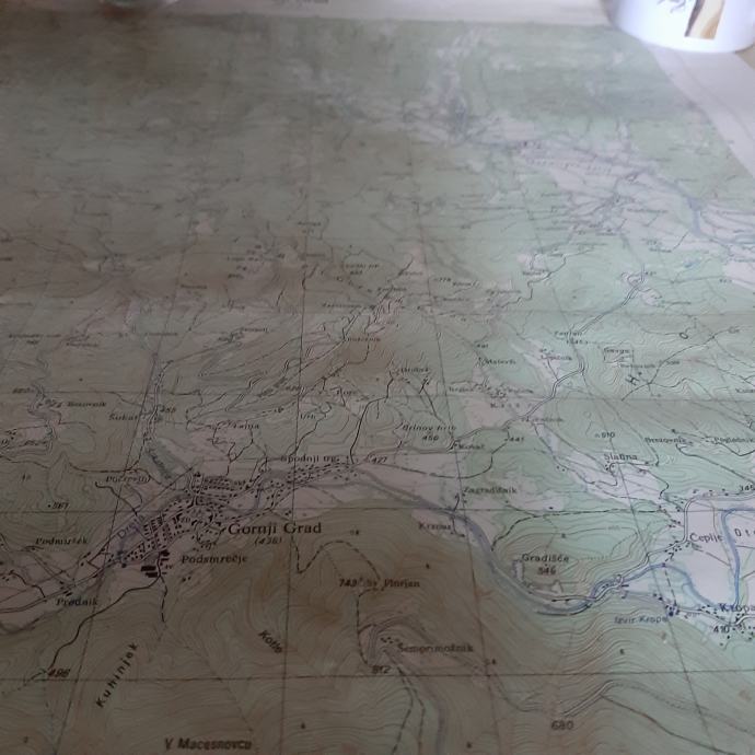 Zemljevid - Topografska karta 1:25000 Gornji Grad leto 1985