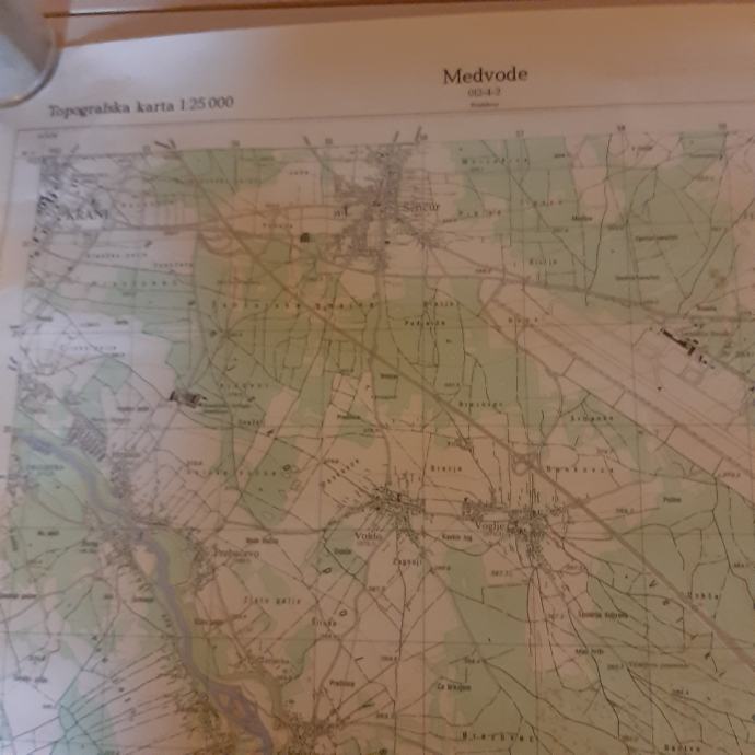 Zemljevid - Topografska karta 1:25000 Medvode leto 1985