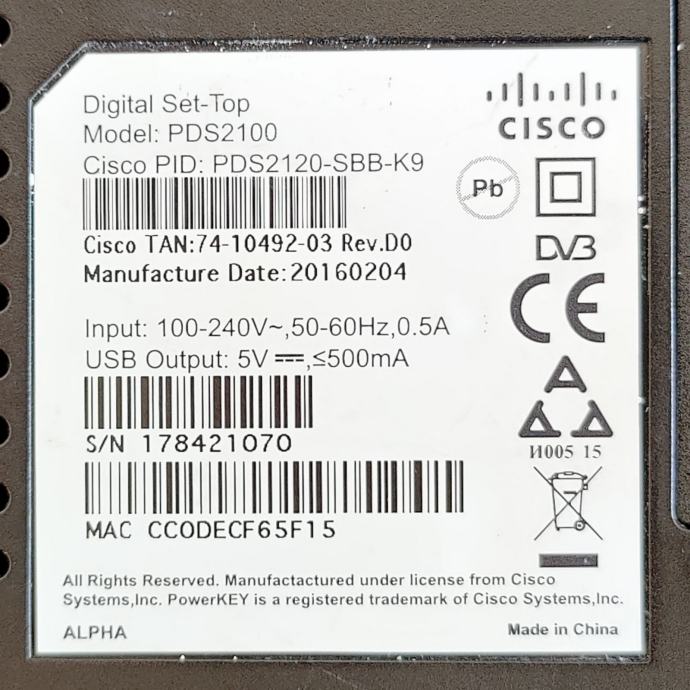 D3 Telemach Cisco PDS2100
