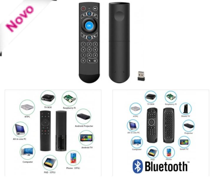 Daljinci za Android box -e z številčnico prostorsko miško osvetlitvijo