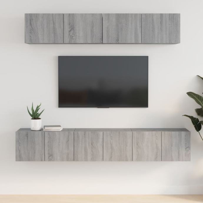 vidaXL Komplet TV omaric 5-delni siv sonoma inženirski les