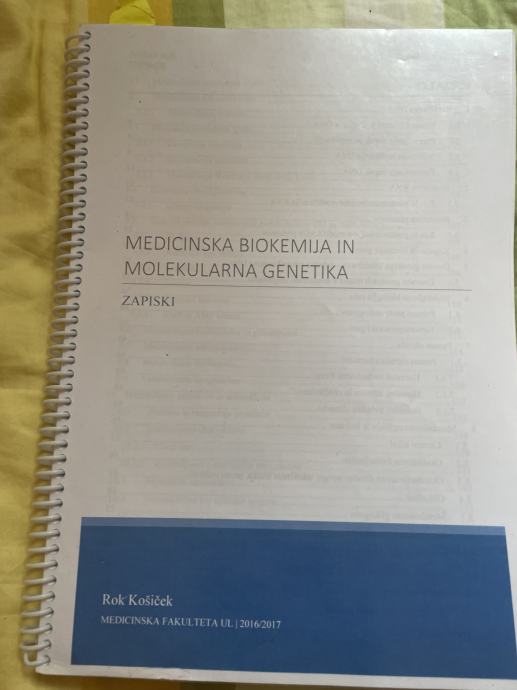 Medicinska biokemija in molekularna genetika skripta košiček