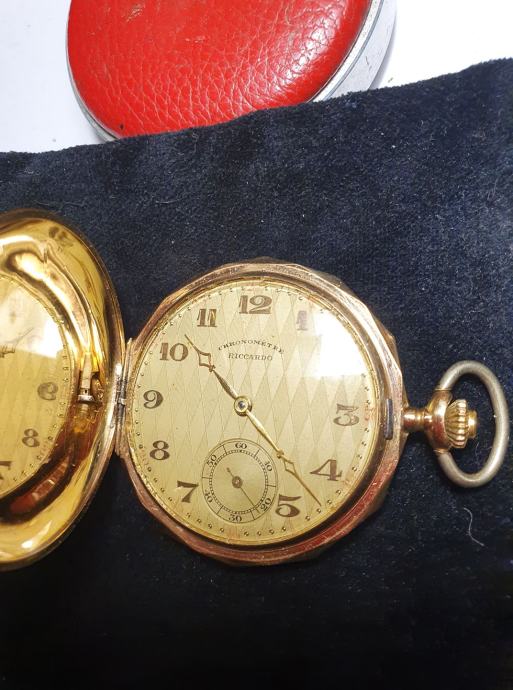 ŽEPNA URA RICCARDO GOLD POCKET WATCH 0585 14K, SWISS MADE
