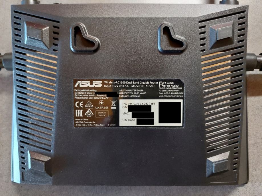 ASUS RT-AC58U usmerjevalnik - router, dual band