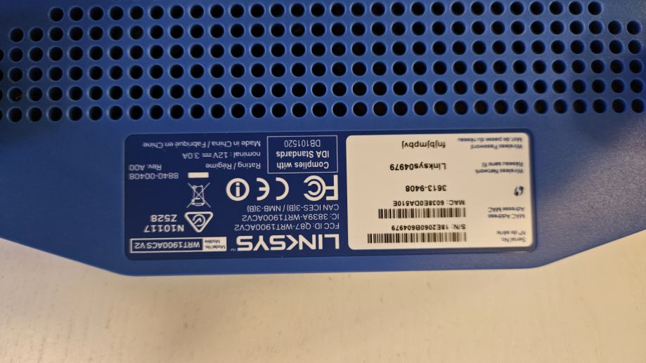 Router Linksys WRT1900AC V2 (usmerjevalnik ali ruter)