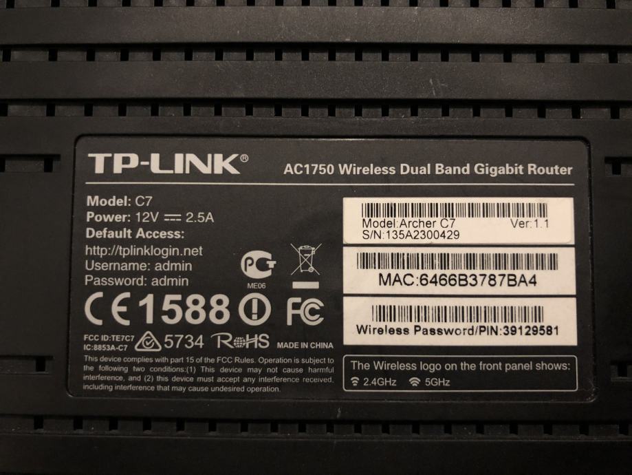 Wifi router TP-link AC1750 Archer C7