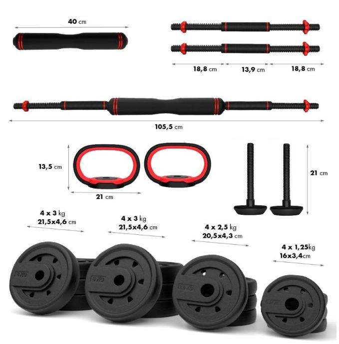 Komplet uteži 40 kg različne možnosti vadbe!