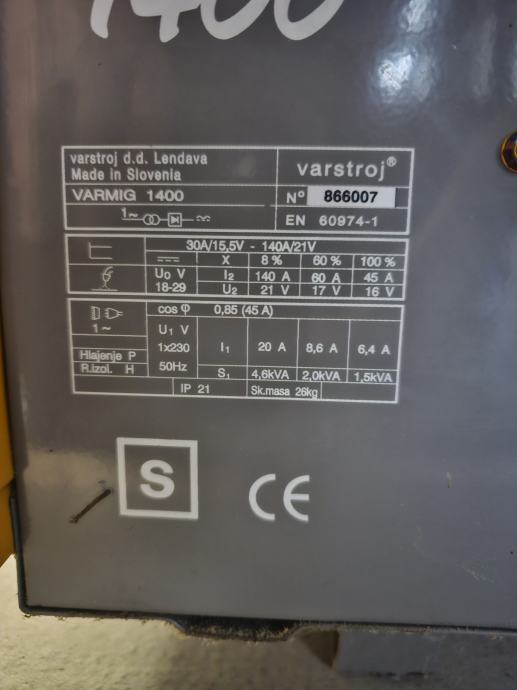 Varilni aparat Varstroj VARMIG 1400