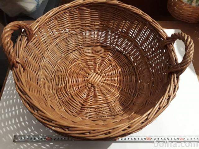 Pletena košara krogla z ročajema premera 45cm