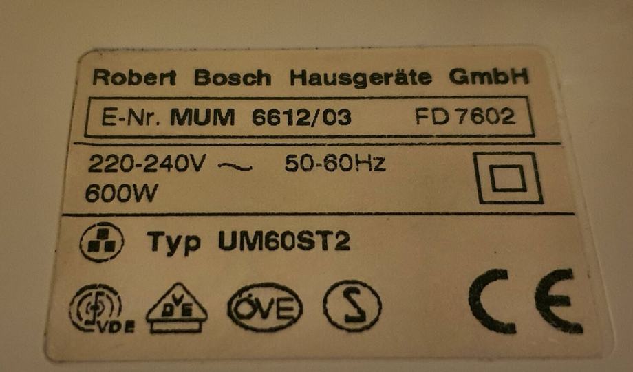 Bosch MUM 6612/03 FD 7602 kuhinjski multipraktik, robot, 600W