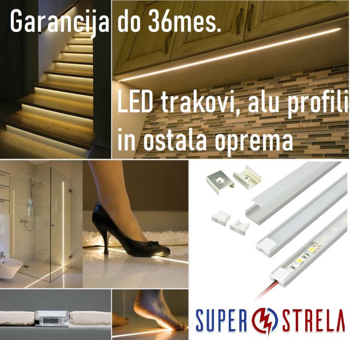 Vgradne LED luči / Vgradni profil za LED trak / ALU profil za Knauf