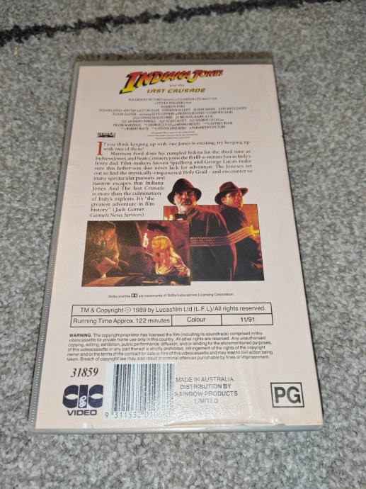 Filmi Grease, Top Gun, Indiana Jones na VHS