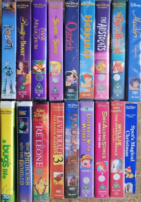 Walt Disney VHS klasične animirane risanke - 19x retro nostalgija