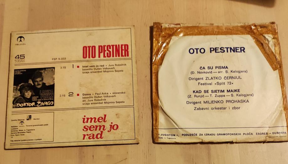 Dve mali plošči Oto Pestner