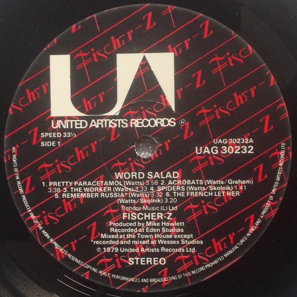 Fischer-Z – Word Salad LP vinyl očuvanost EX EX