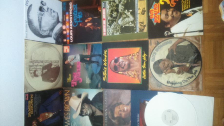 Lp plošče rock, blues, soul, jazz, James Brown, Ray Charles, Armstrong