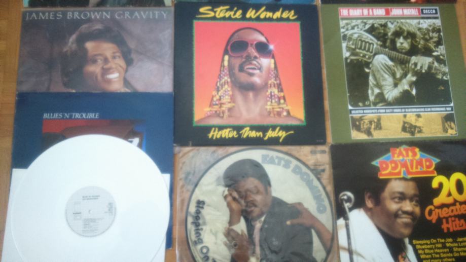 Lp plošče rock, blues, soul, jazz, James Brown, Ray Charles, Armstrong