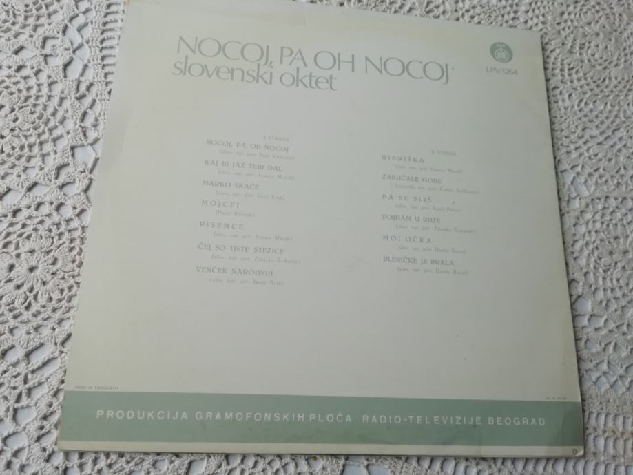 Vinil plošča Slovenski oktet Nocoj, pa oh nocoj